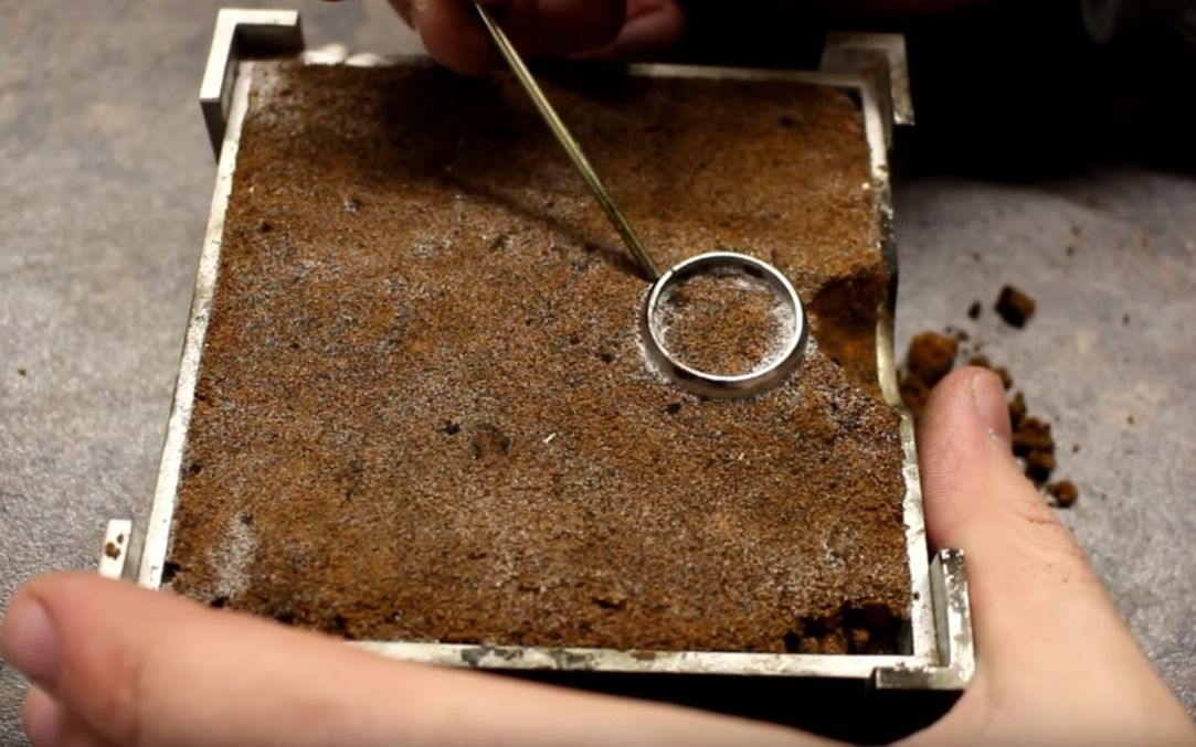 【手工】制作一枚金戒指 砂模铸造