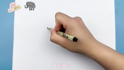 怎么画大象,怎样绘画一头大象,动物简笔画