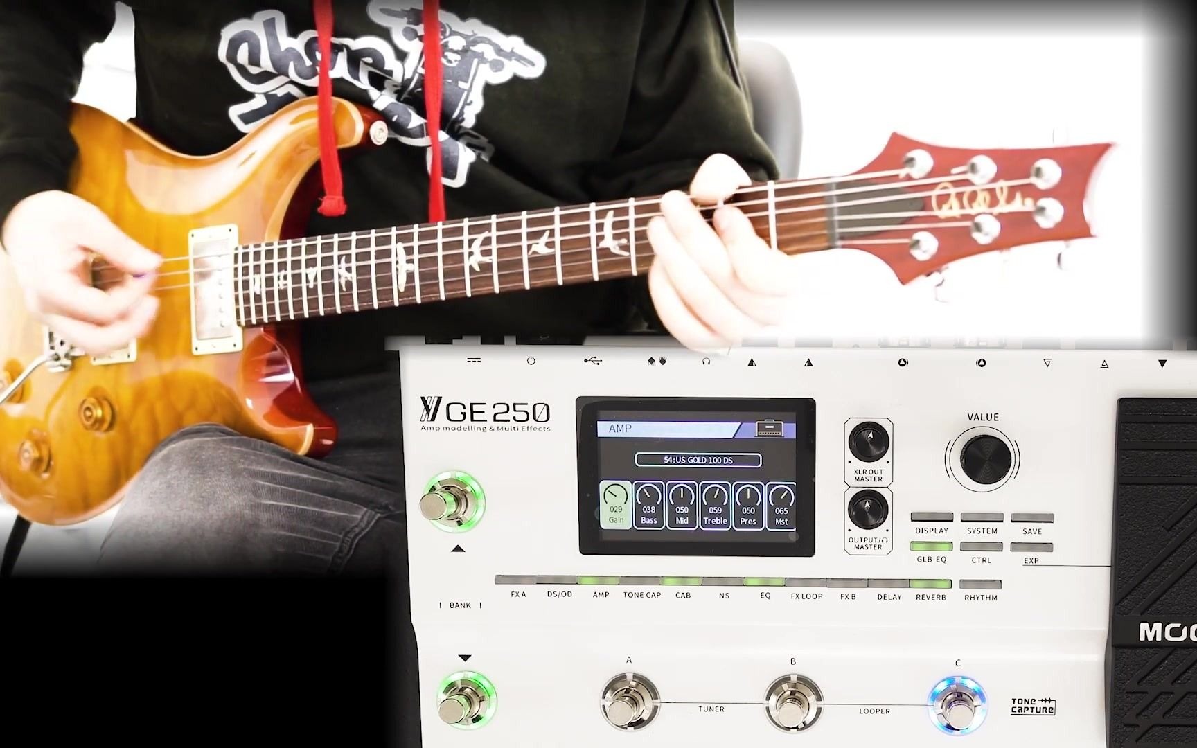 调试预设频道演示GE250各类音箱模拟无伴奏试听!