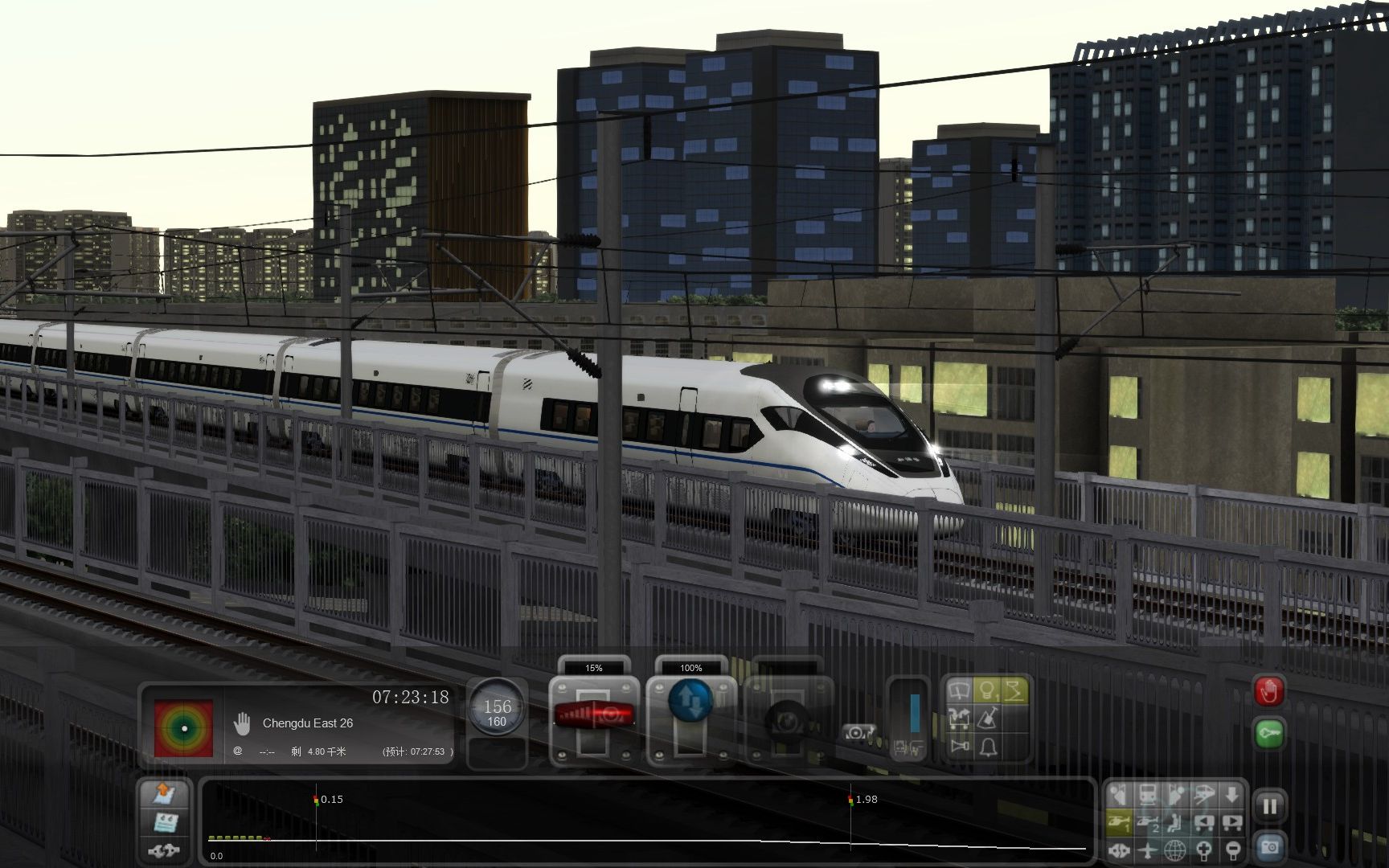 模拟火车2020 西南高铁线路CRH380D动车组从南充站到重庆北站前方...