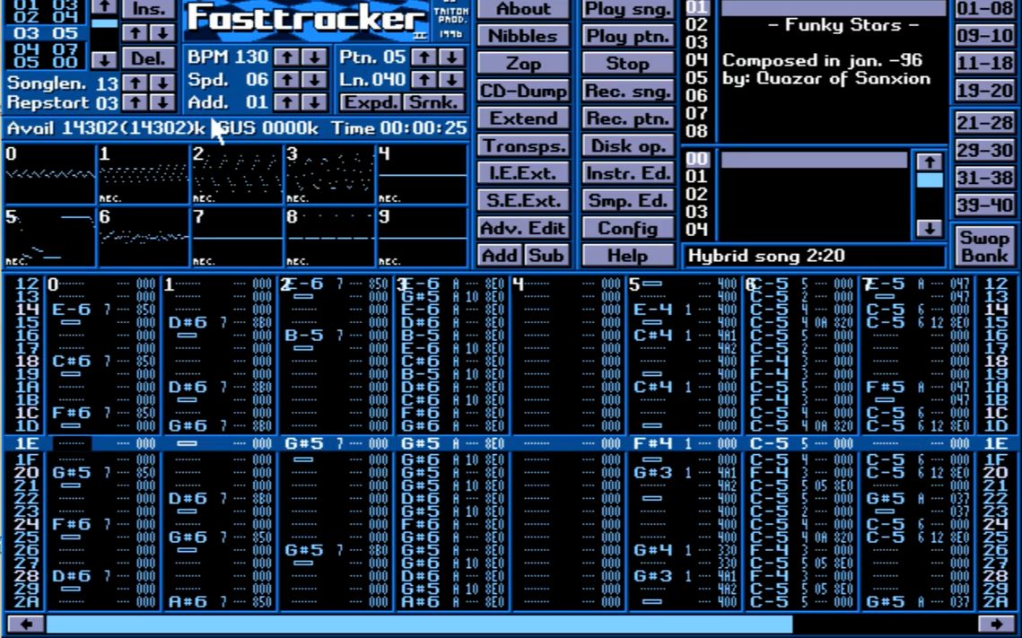注册机音乐和当年制作它们的软件fast tracker