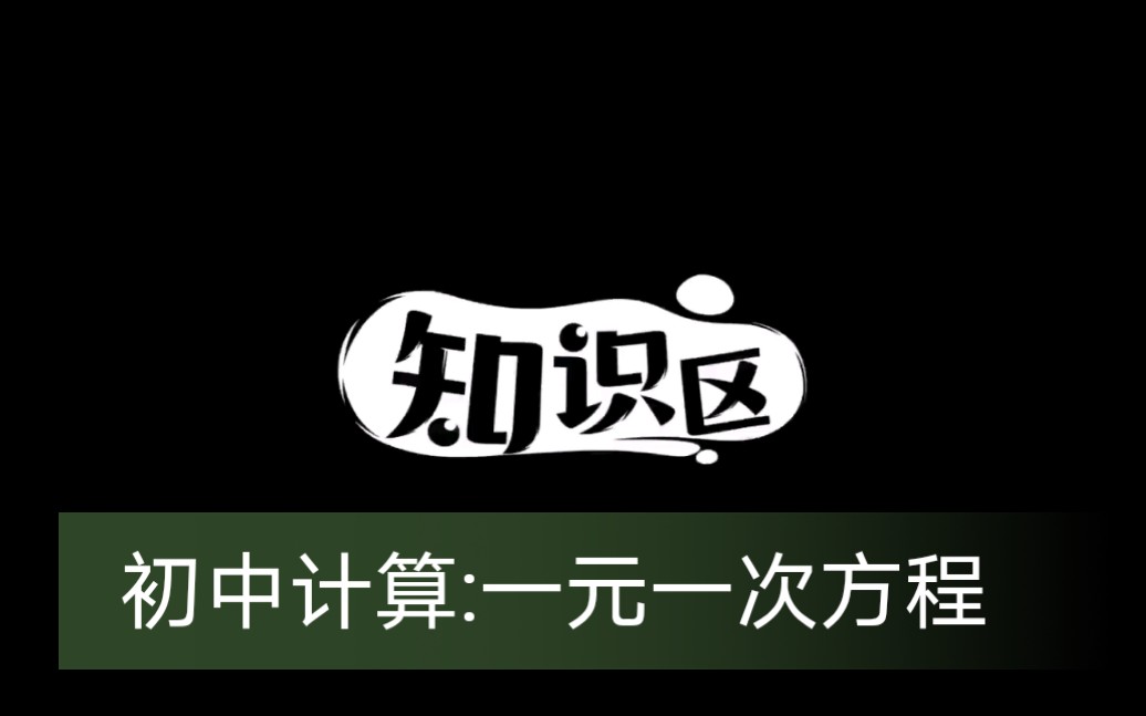 初中计算:一元一次方程的解法和原理