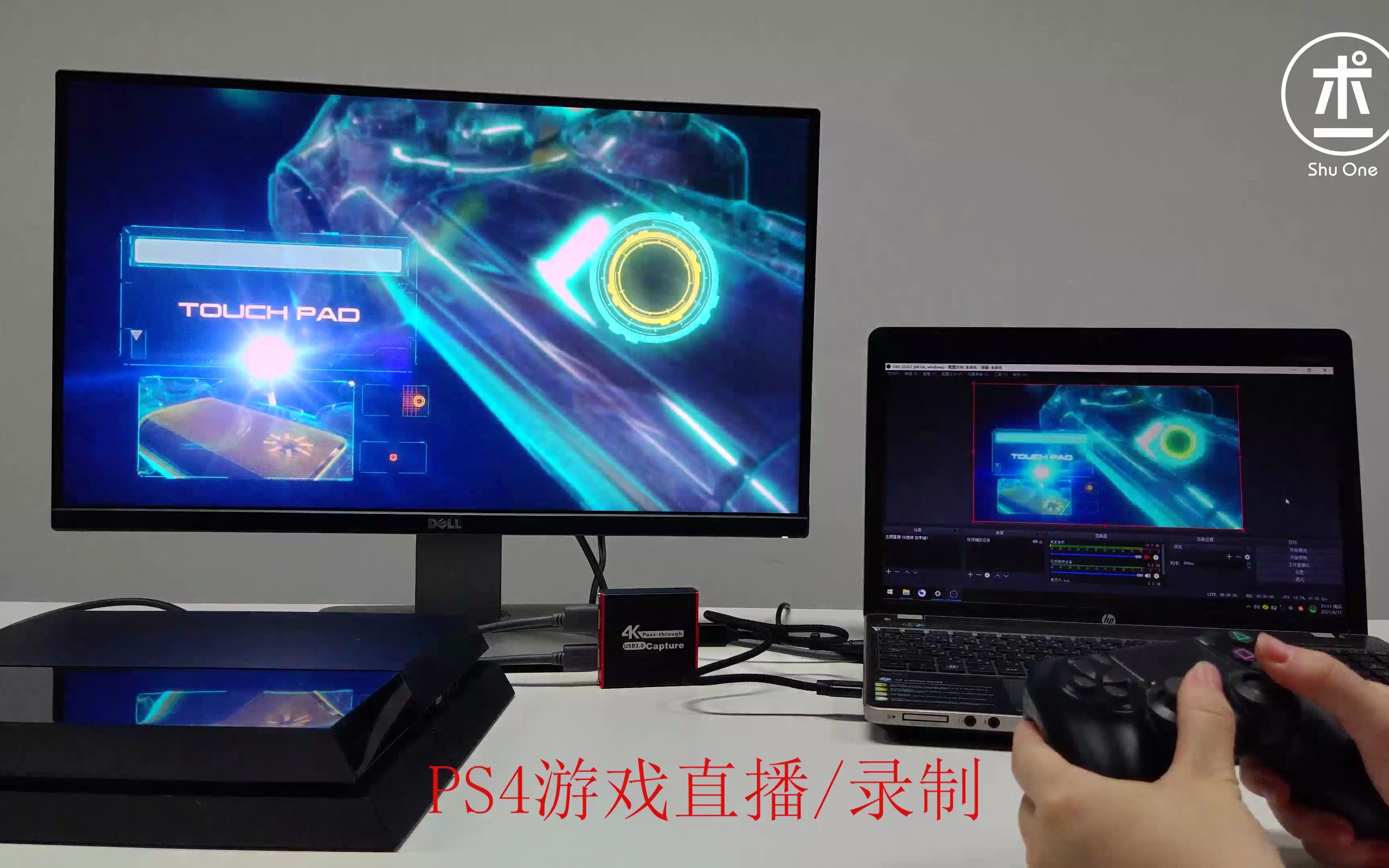 游戏视频直播采集卡320采集Switch游戏到电脑,环出HDMI高清视频到...