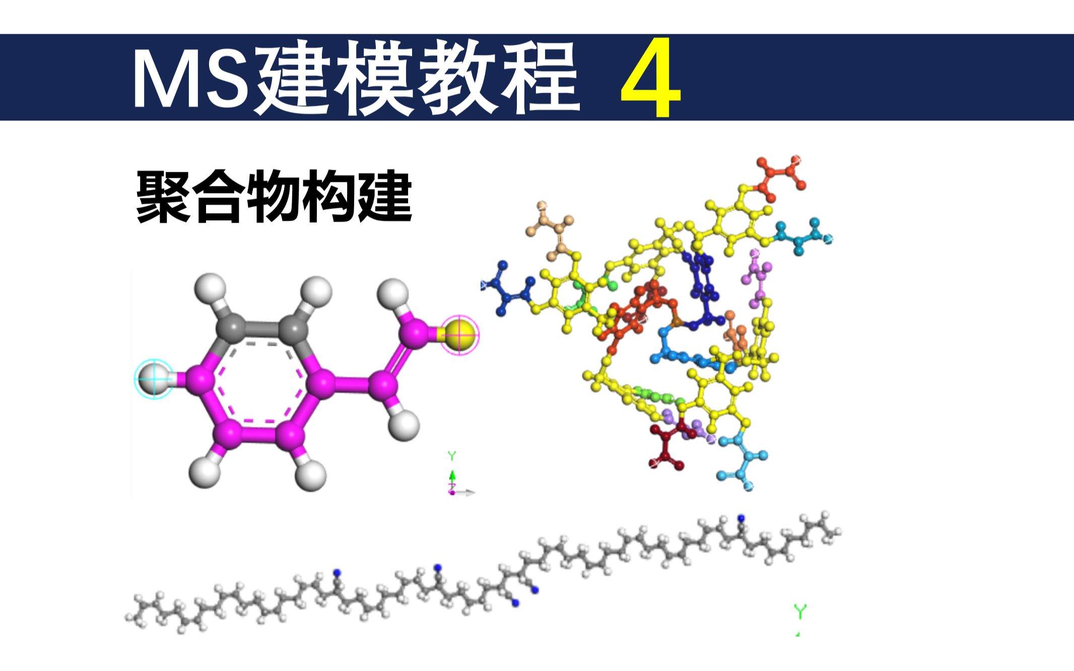 MS建模教程5-聚合物建模:均聚物+树枝状高分子+单体 用于分子动力学...