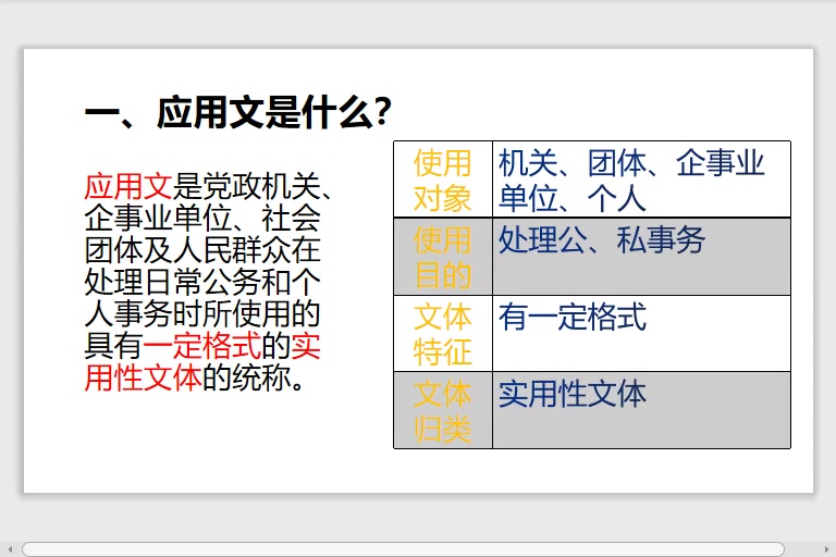 第一节 应用文概述