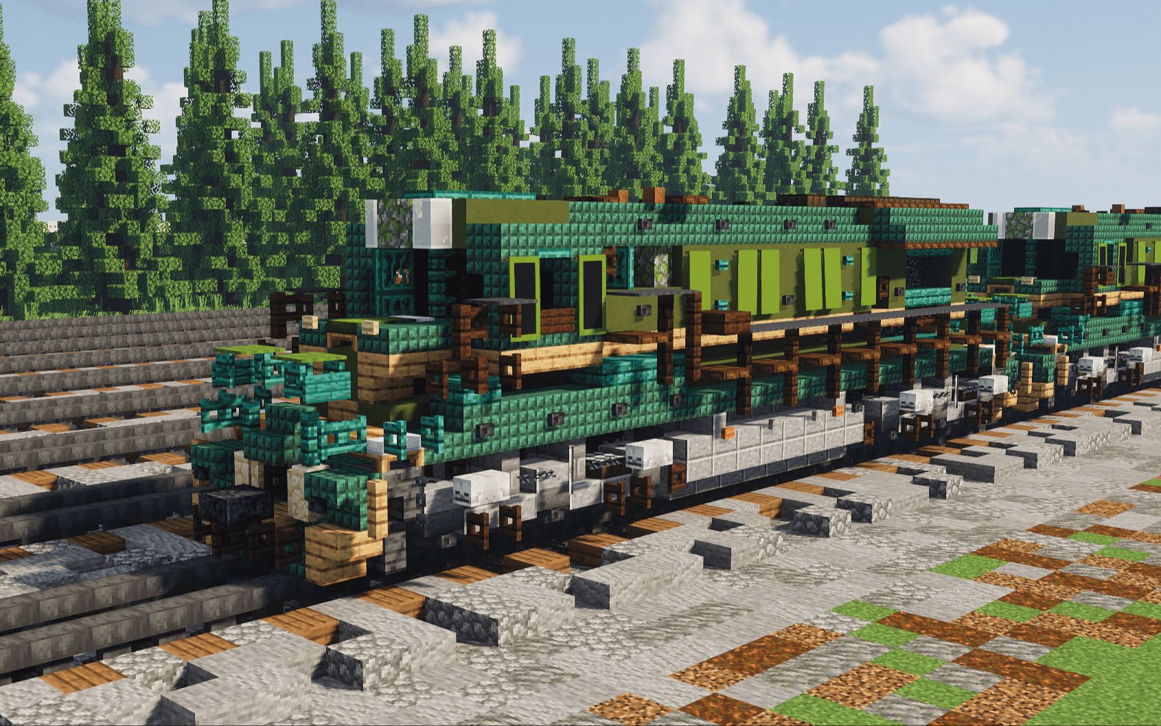 【Minecraft】GE ND5型 (II型) "大老美" 内燃机车 建筑教程 (1.5:1)