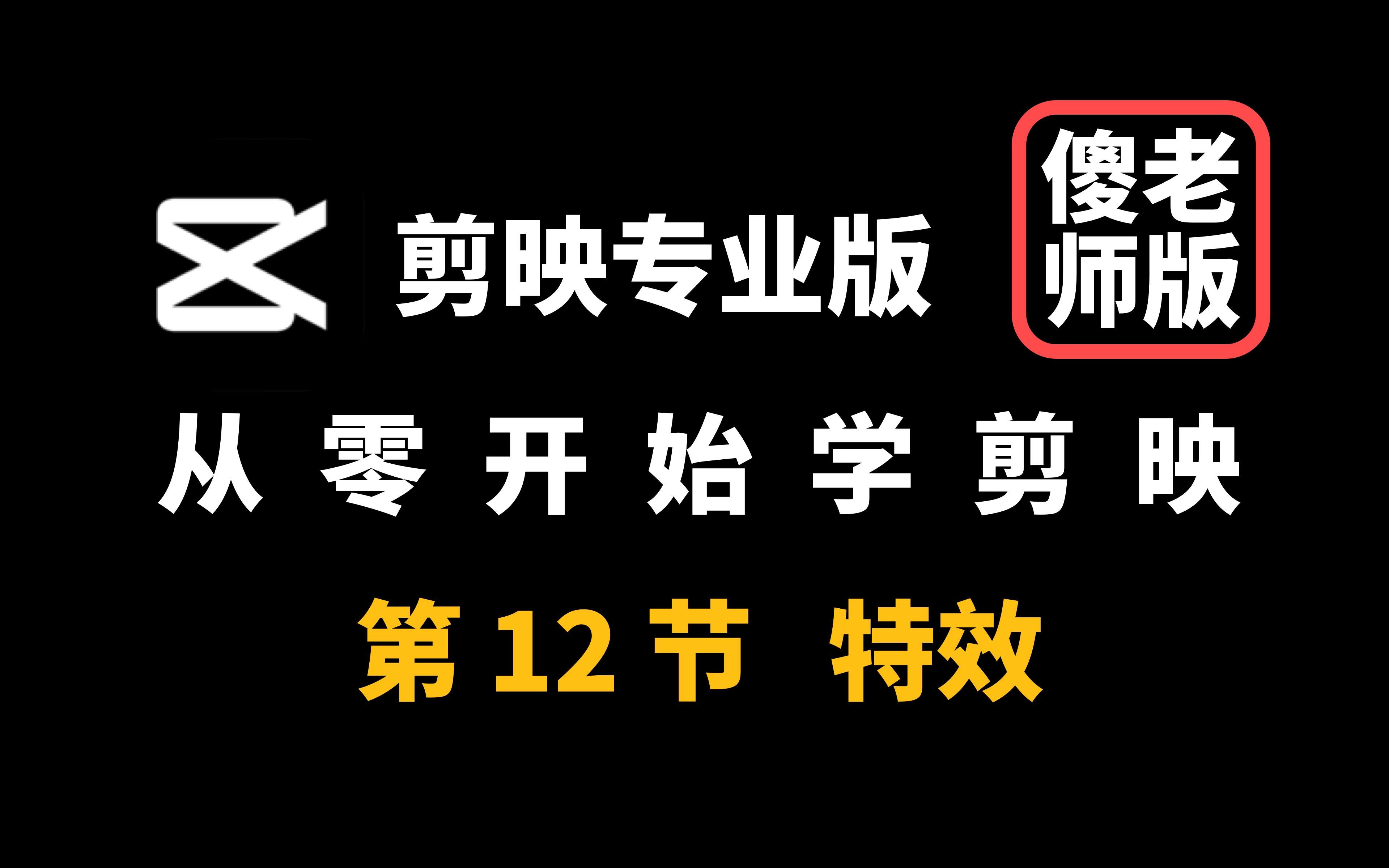 剪映专业版 零基础 12 特效