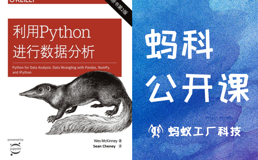 【蚂科公开课】52号《利用Python进行数据分析》,适合初学者,python...