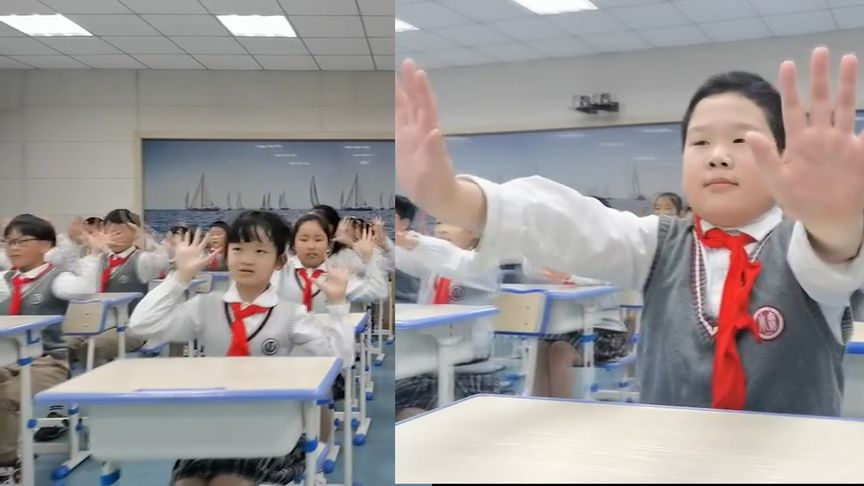 防霾锻炼两不误,南通实验小学自创“室内操”走红,老师也会做