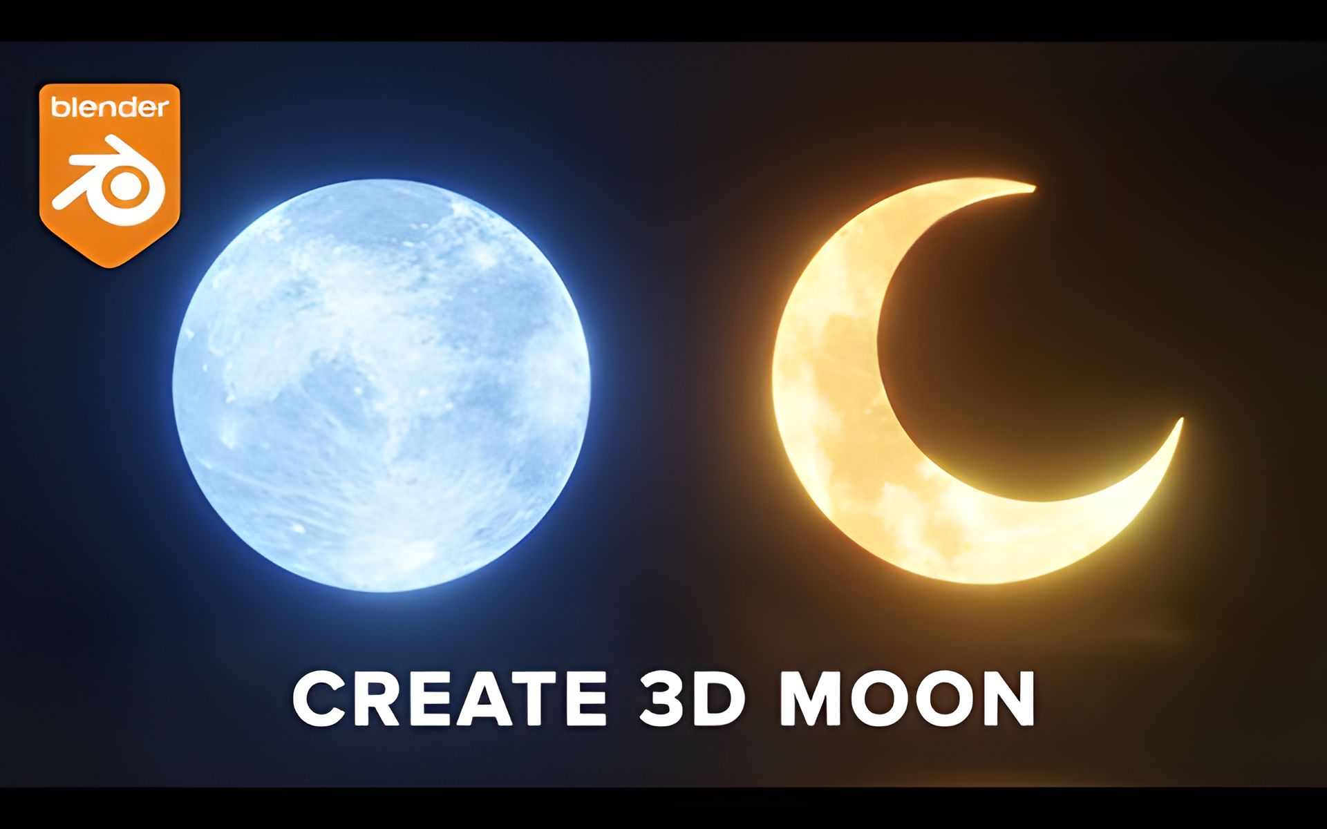 【中字】Blender 建模教程:如何在搅拌机中 1 分钟内创建 3D 月亮!