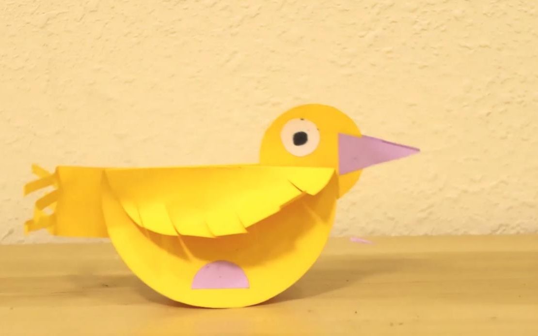 用纸做一只神奇的不倒翁小鸟