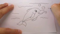 海洋动物简笔画:海豚ߐ