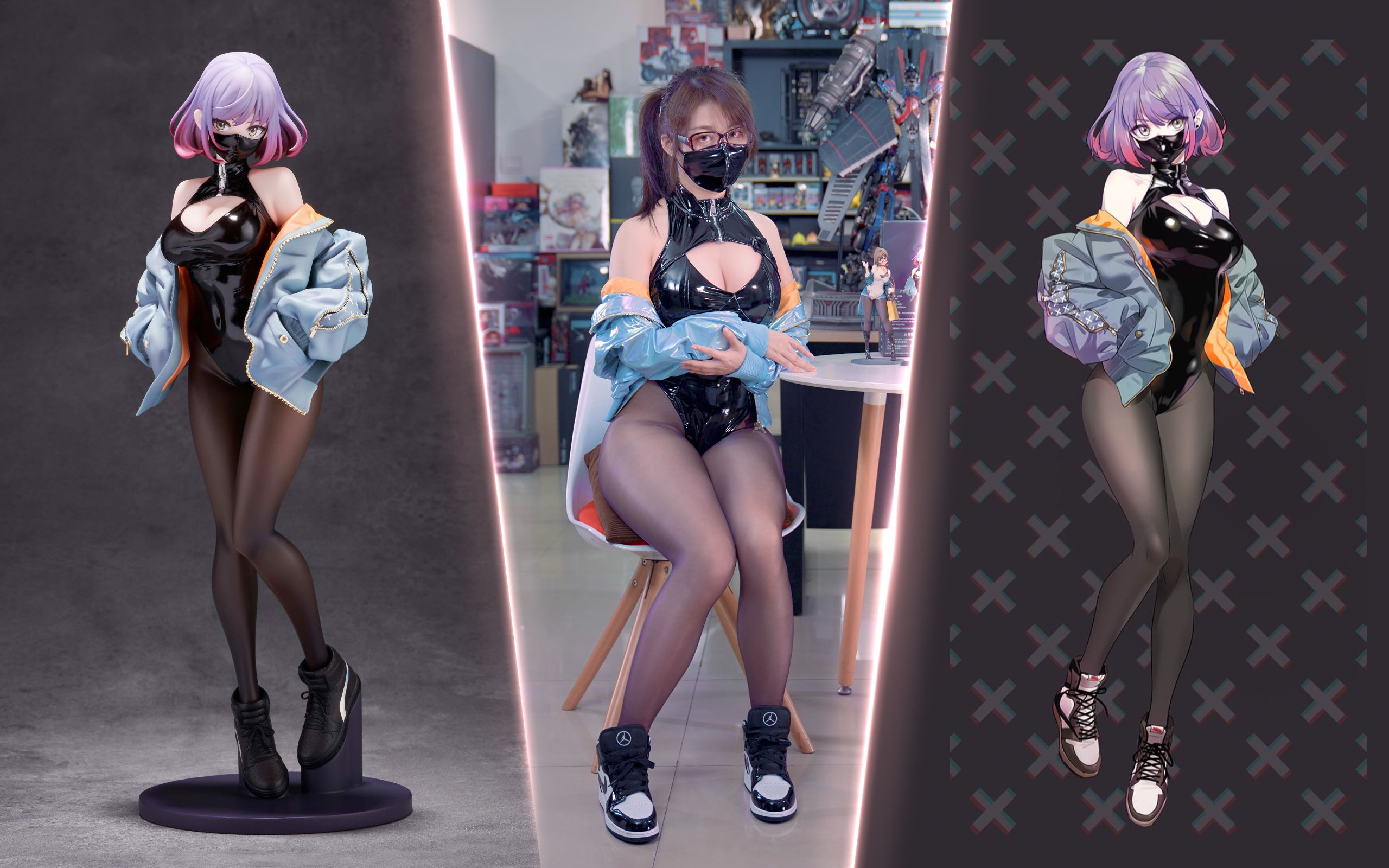 口罩美少女×高开衩×运动鞋! 新 潮 穿 搭 ?!【虾米拆拆拆】