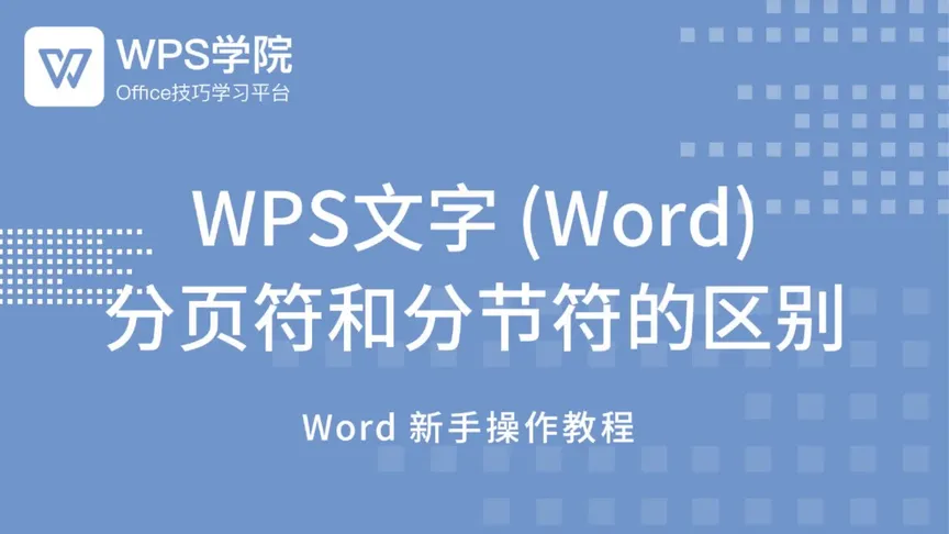 (4)WPS文字(Word) 分页符和分节符的区别