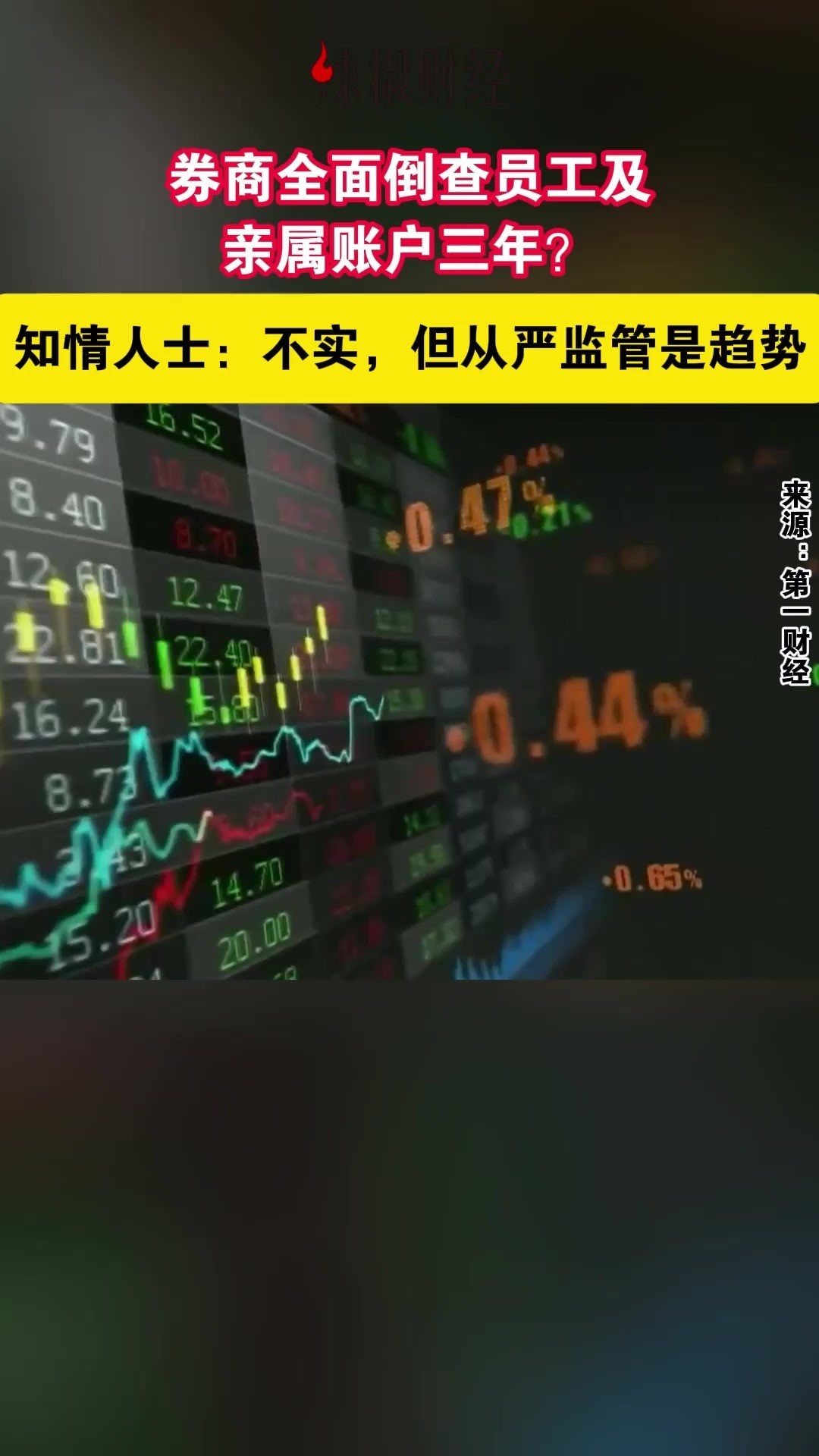 券商全面倒查员工及亲属账户三年?知情人士:不实,但从严监管是趋势