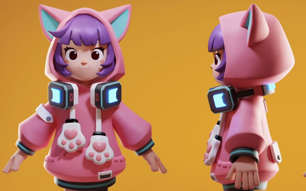 ZBrush自制动漫萝莉手办,模型源文件免费分享