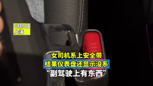 女司机系上安全带,结果仪表盘还显示没系,网友:副驾驶上有东西