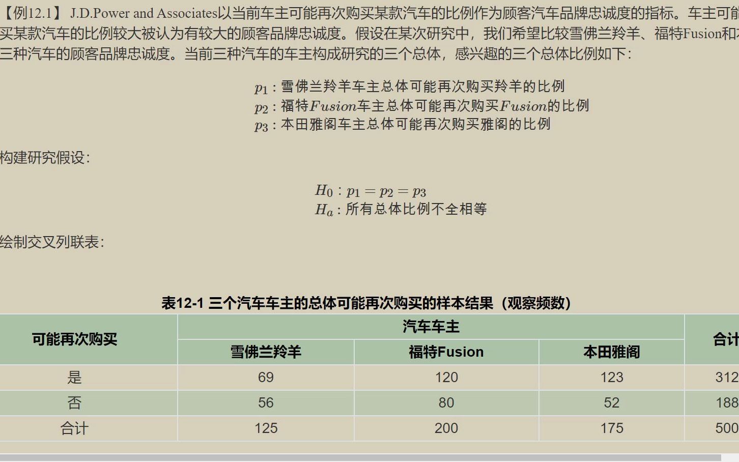 第12章 卡方检验:多个比例的比较、分类型变量独立性检验、拟合优度...