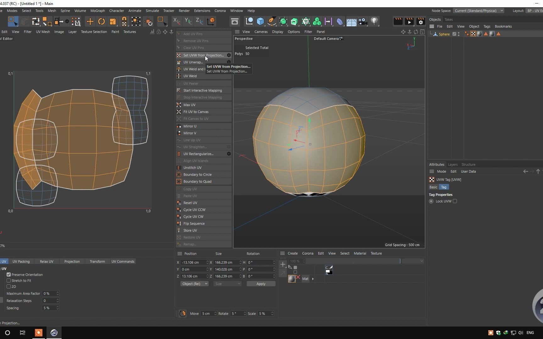 C4D S24 拆UV基础(无讲解)+ S25 潜水艇拆UV演示(机翻字幕)
