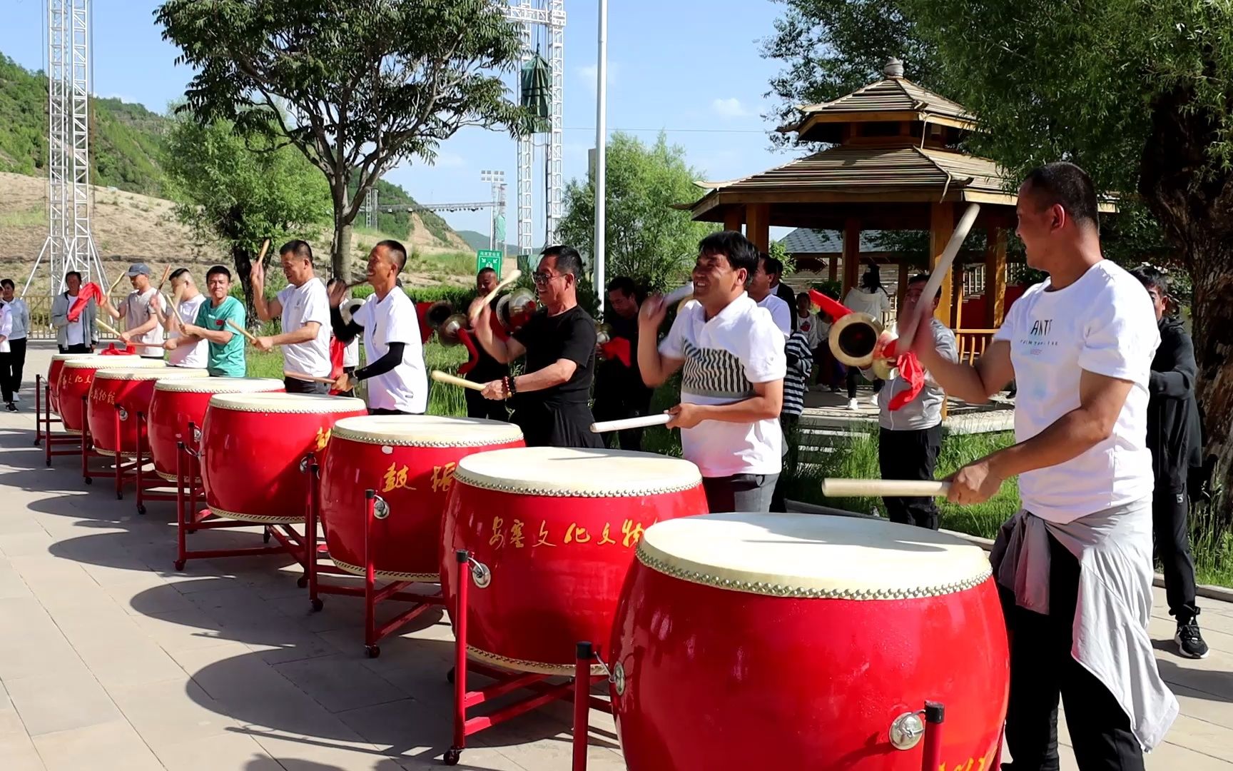 安塞腰鼓教练,大鼓大镲合练第二天,精诚团结最完美