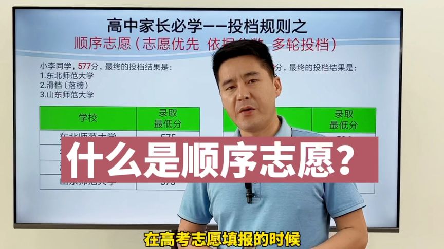 顺序志愿的投档规则