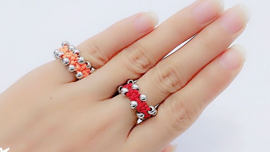 一款很漂亮的红绳戒指,手残党也能学会,手工DIY编绳