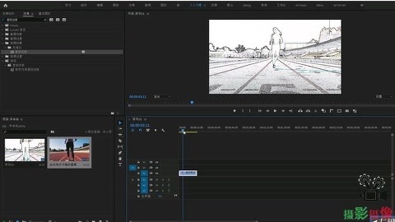 pr视频剪辑制作技巧,线稿效果制作