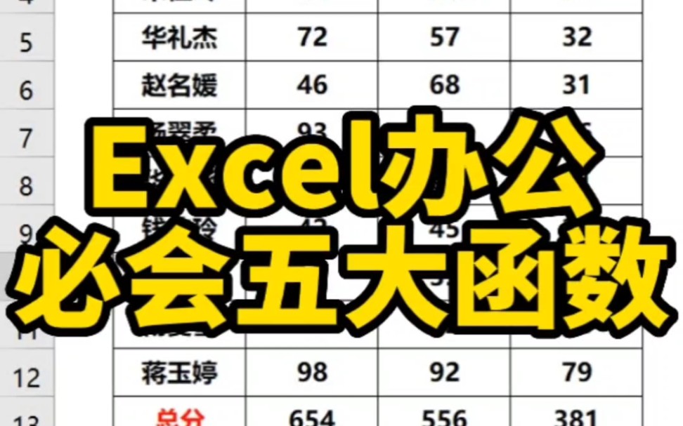 Excel必会月饼函数