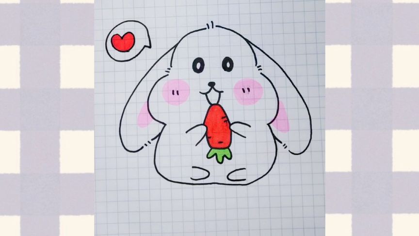 小兔子简笔画,兔子ߐ�有太多种画法了,这种是不是最可爱的?