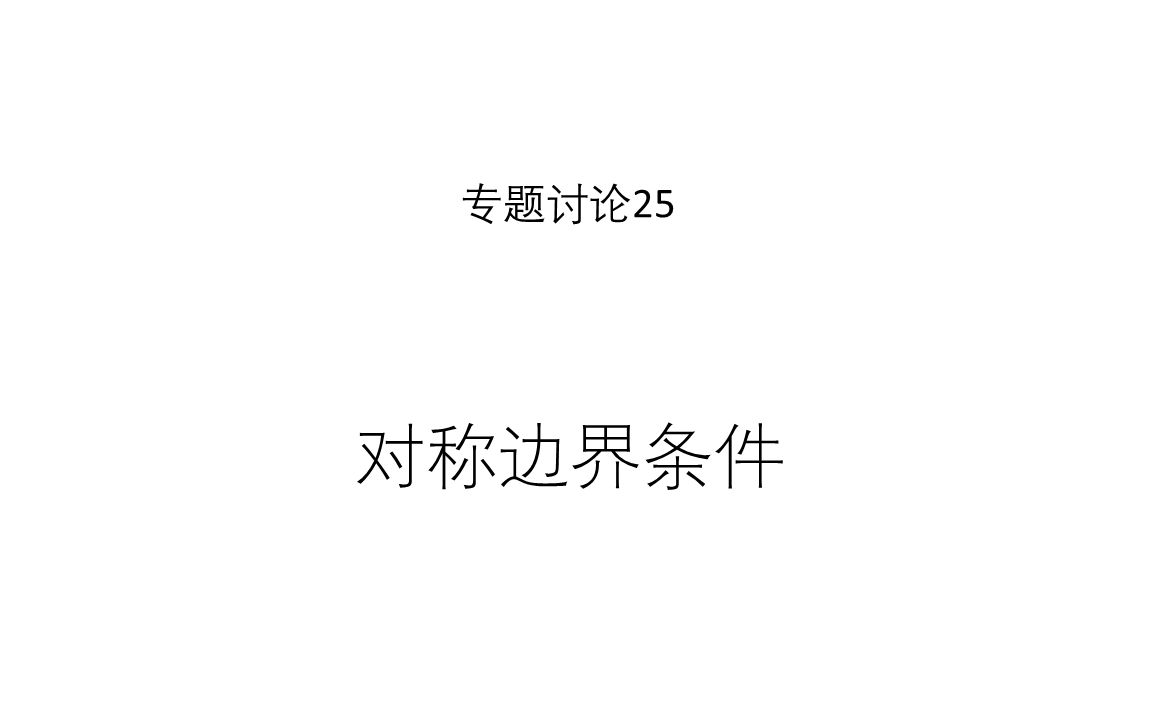 专题讨论25--对称边界条件