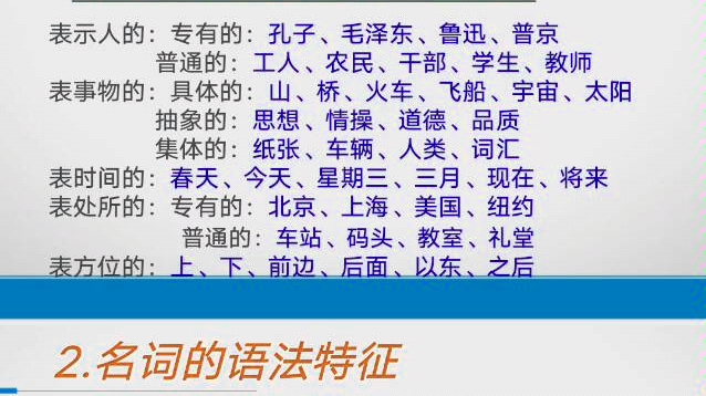 现代汉语复习 词类 实词部分——名词