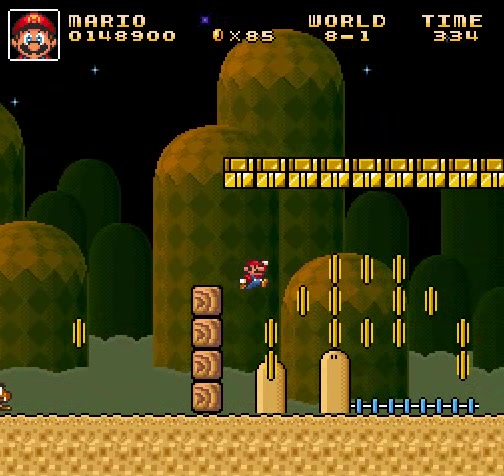 SMB1,金牌马里奥EASY通关录像(FLASH游戏SMBC)