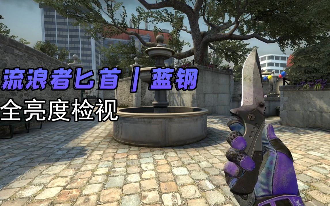 【CSGO】流浪者匕首 | 蓝钢 游戏中全亮度检视,买前必看_电子竞技...