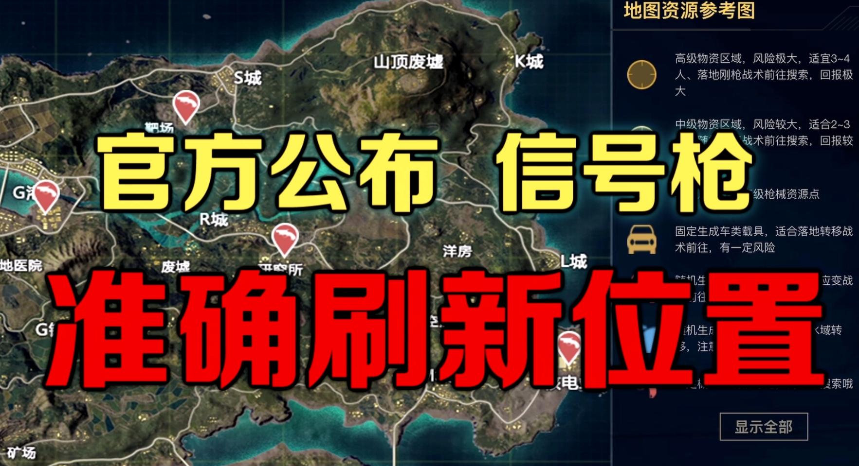 官方公布了和平精英信号枪的准确刷新位置