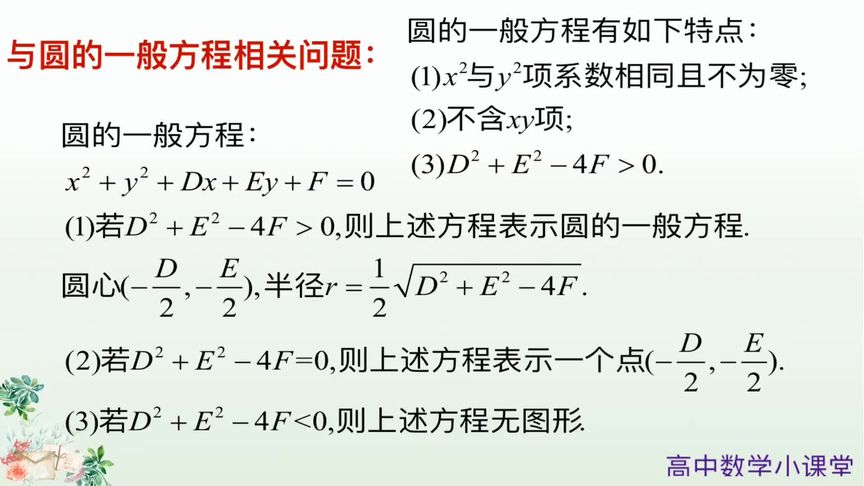 高考考点—与圆的一般方程相关的问题
