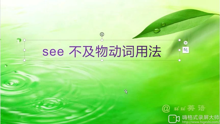 英语考点 七上1-22see不及物动词用法