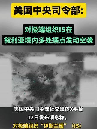 美国中央司令部:对极端组织IS在叙利亚境内多处据点发动空袭