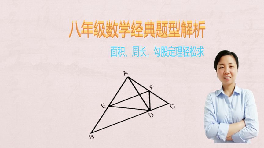 八年级数学期中复习,用勾股定理和直角三角形性质,快速求解面积