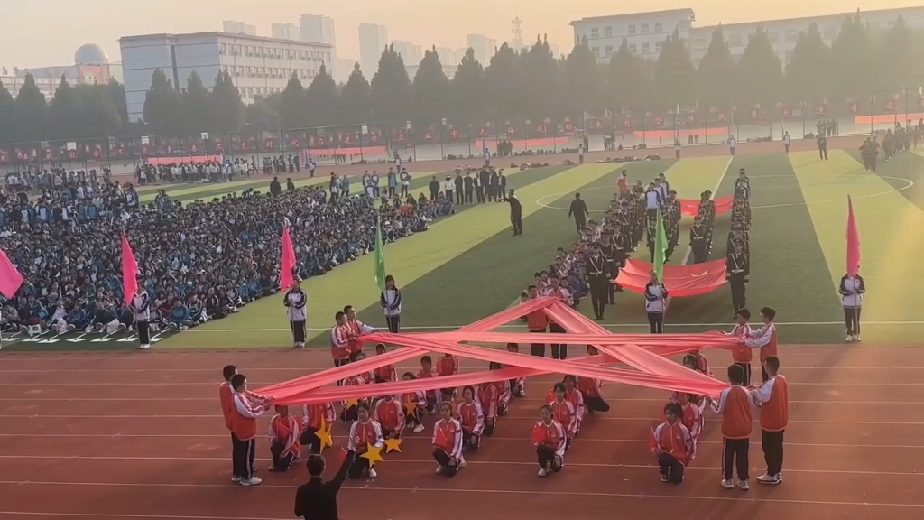 ...方队排练和参加表演,仅仅三四天就可以做到这种程度!#运动会开幕式...
