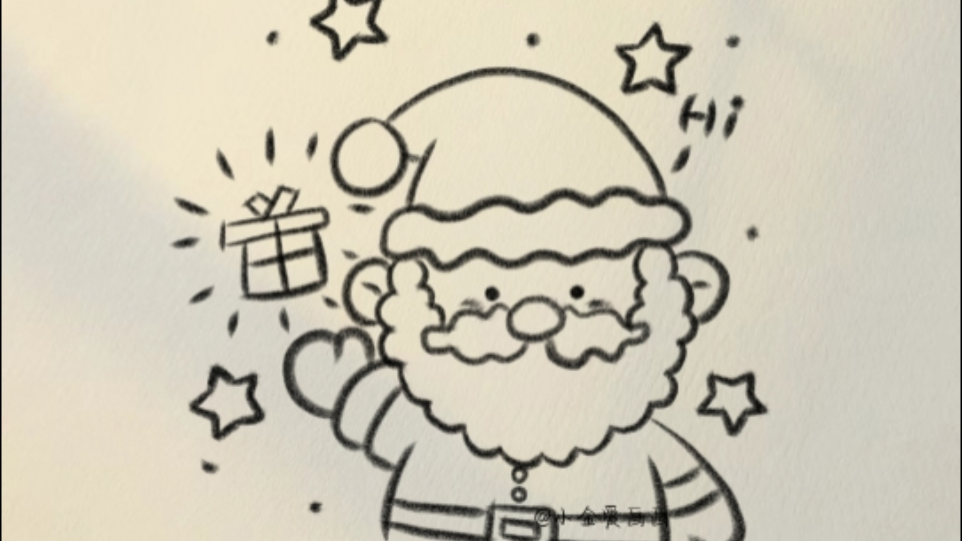 圣诞老人简笔画教程2