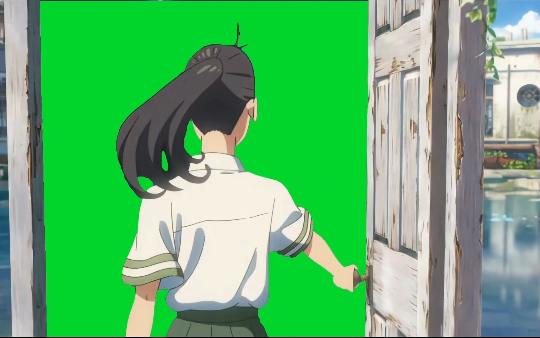 【全网最细抠图】铃芽之旅开门绿幕素材