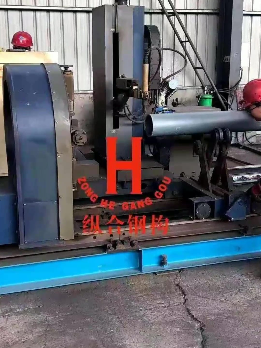 沧州纵合钢构管桁架项目生产加工基地圆管,方管,H型钢,厂房等加工