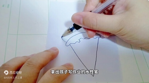 DIY好看的冰激凌,和孩子画一个,用来做书签吧!儿童简笔画