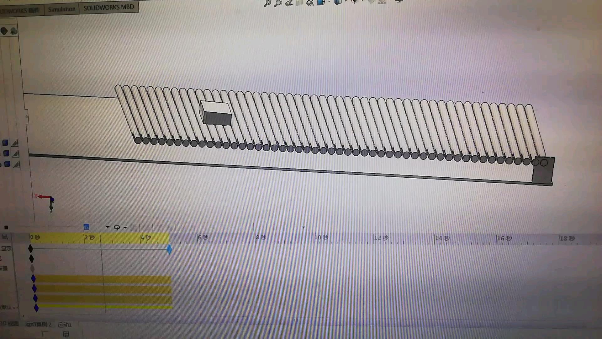 基于solidworks的滚筒输送运动仿真