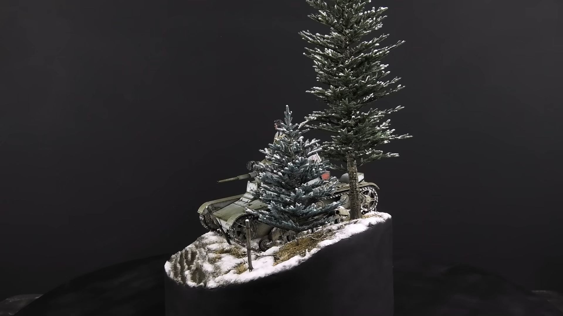 【场景模型——制作逼真的冬季森林立体模型吧!(T-26,Hobby Boss 1/...