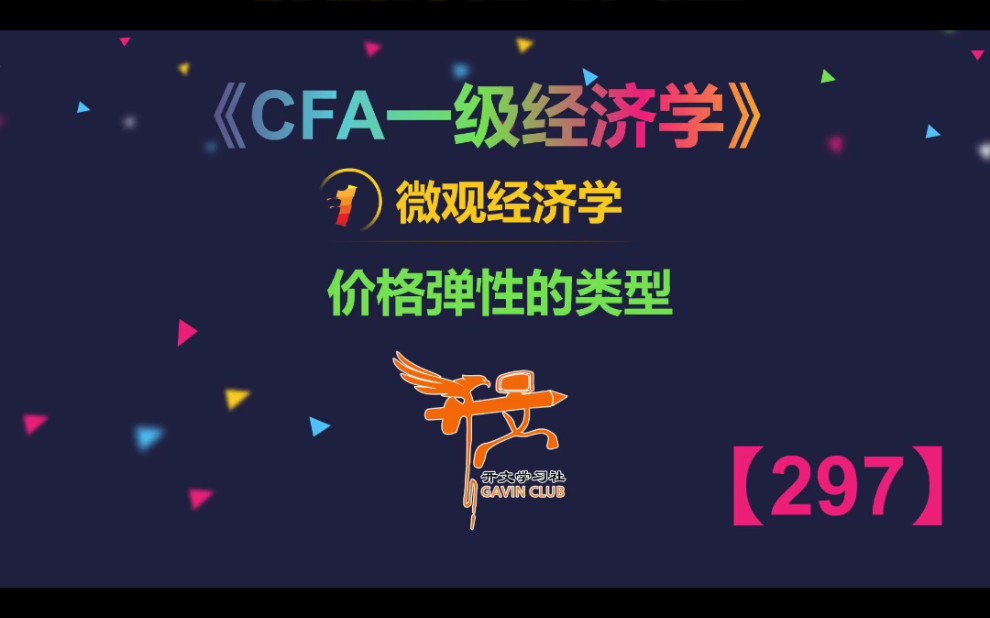 CFA一级经济学——价格弹性的类型
