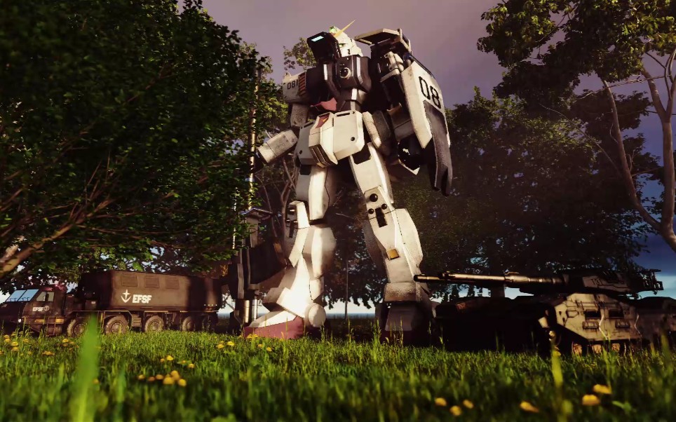 【自制3D建模渲染】森林小憩,08MS小队RX-79G陆战型高达制作中