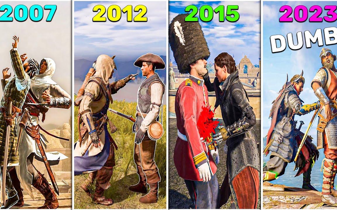 【刺客信条】袖剑刺杀的演变 (2007-2023)_单机游戏热门视频