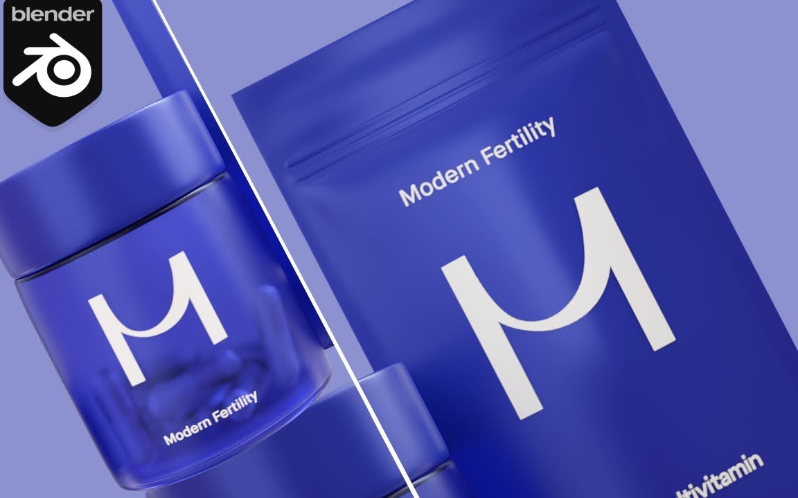 Blender保健瓶子和袋子产品包装建模与渲染(中英文字幕_共3集)