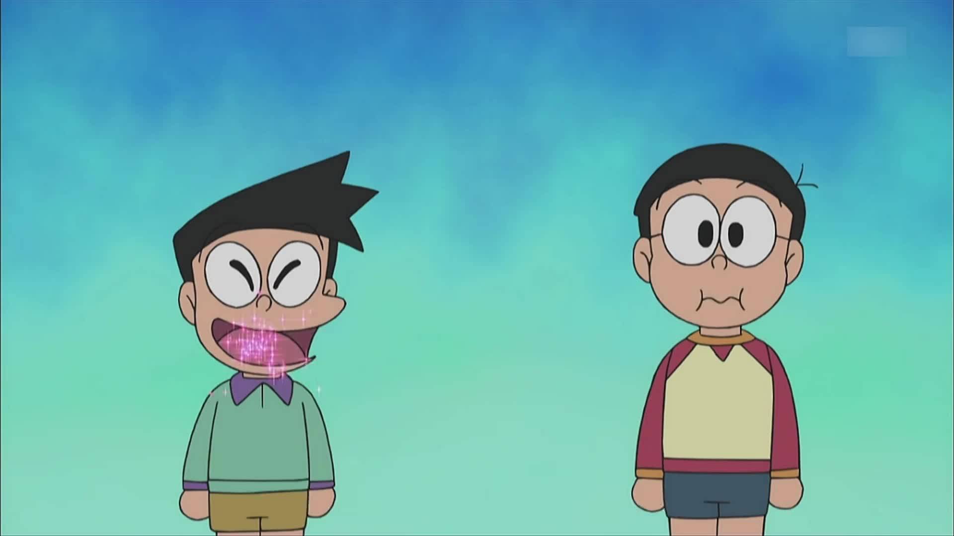 哆啦A梦:大雄用转送口香糖品尝美食